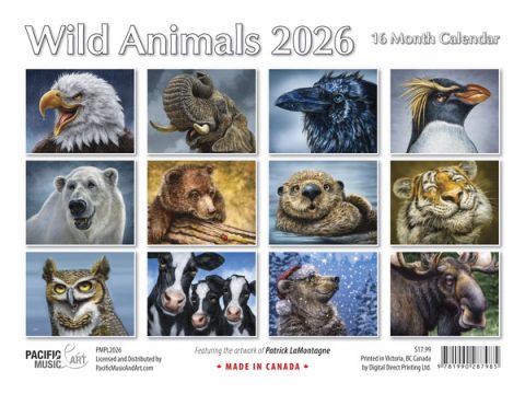 Wild Animals 16 Month Calendar 2026 | Pacific Music And Art